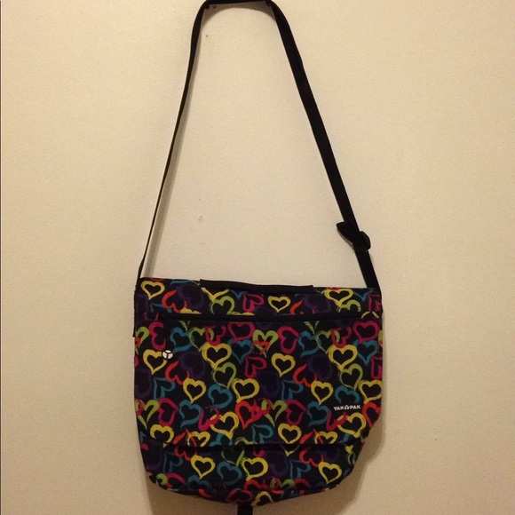 Yak Pak | Bags | Yak Pak Heart Multi Colored Cross Body Book Bag | Poshmark